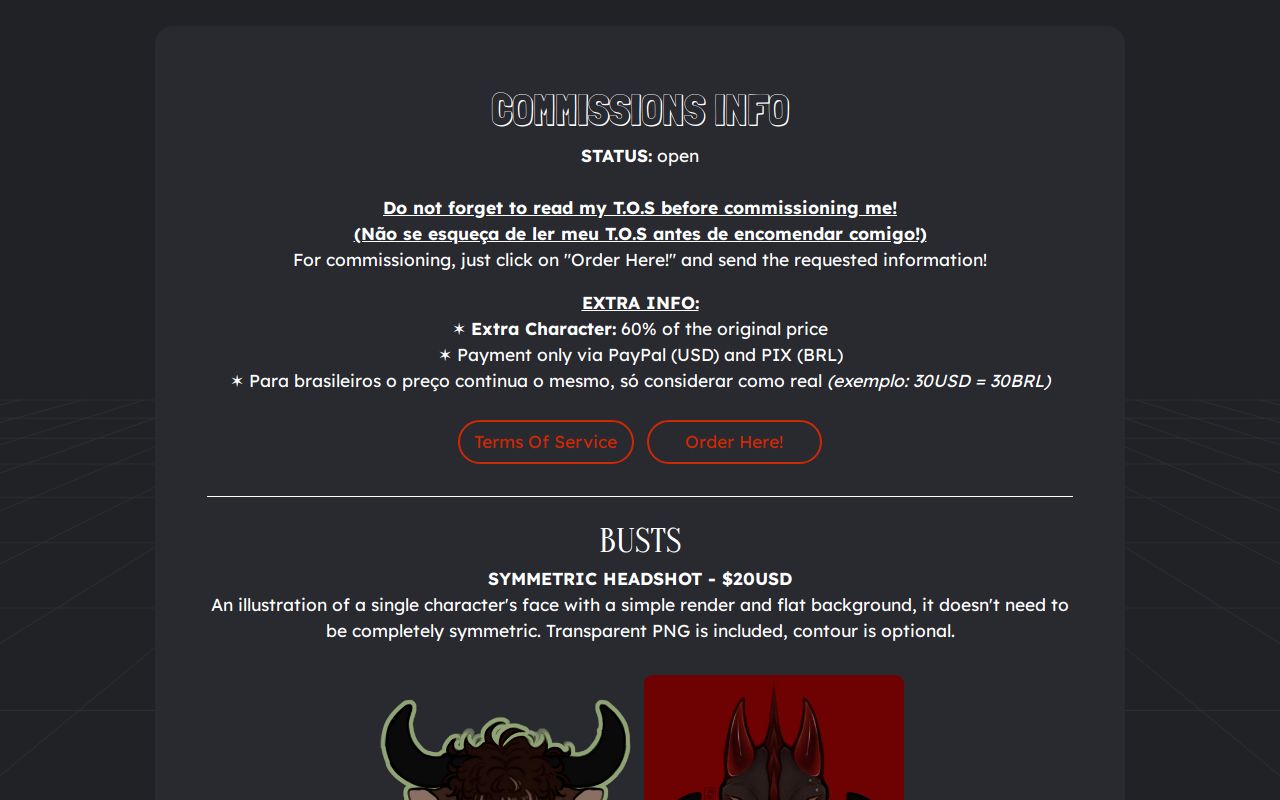 Cryptid's Commissions